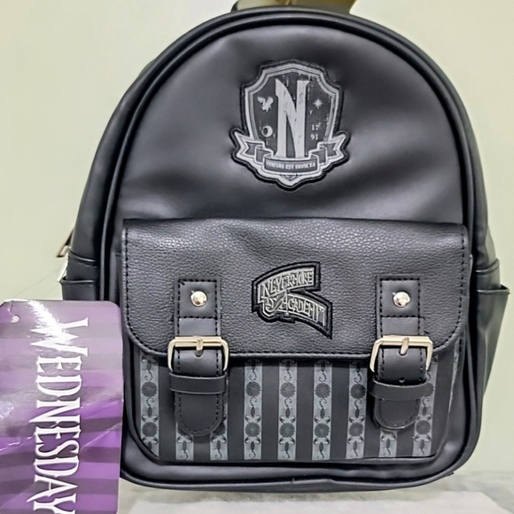 Wednesday | Bags | Wednesday Adams Mini Backpack Purse Nevermore ...